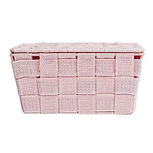 WENKO Storage Basket Adria with lid in Pink, PP, 19 x 14 x 10 cm