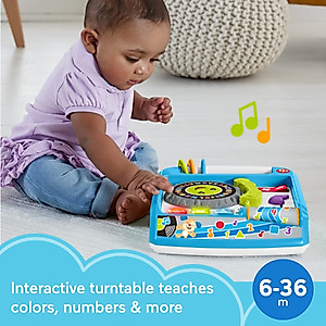 Fisher-Price Laugh & Learn Remix Record Player, Musical Toy with Learning Content for Infants and Toddlers Ages 6 to 36 Months