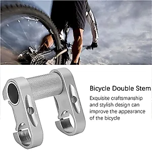 ZECHAO 1in/25.4mm Bike Double Stem Handlebar Riser,for Folding Bikes Mountain Bikes BMX Road Bike Adjustable Aluminum Alloy Extender Bike Stem (Color : Silver, Size : 25.4mm)