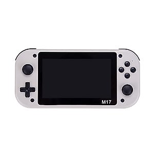 M17 Handheld Retro Game Console 64G with 20000+ Games, Cortex-A7 1.2GHz, 4.3-inch IPS Screen Portable Arcade Rechargeable Games Emulators for Kids and Adults (Silver)