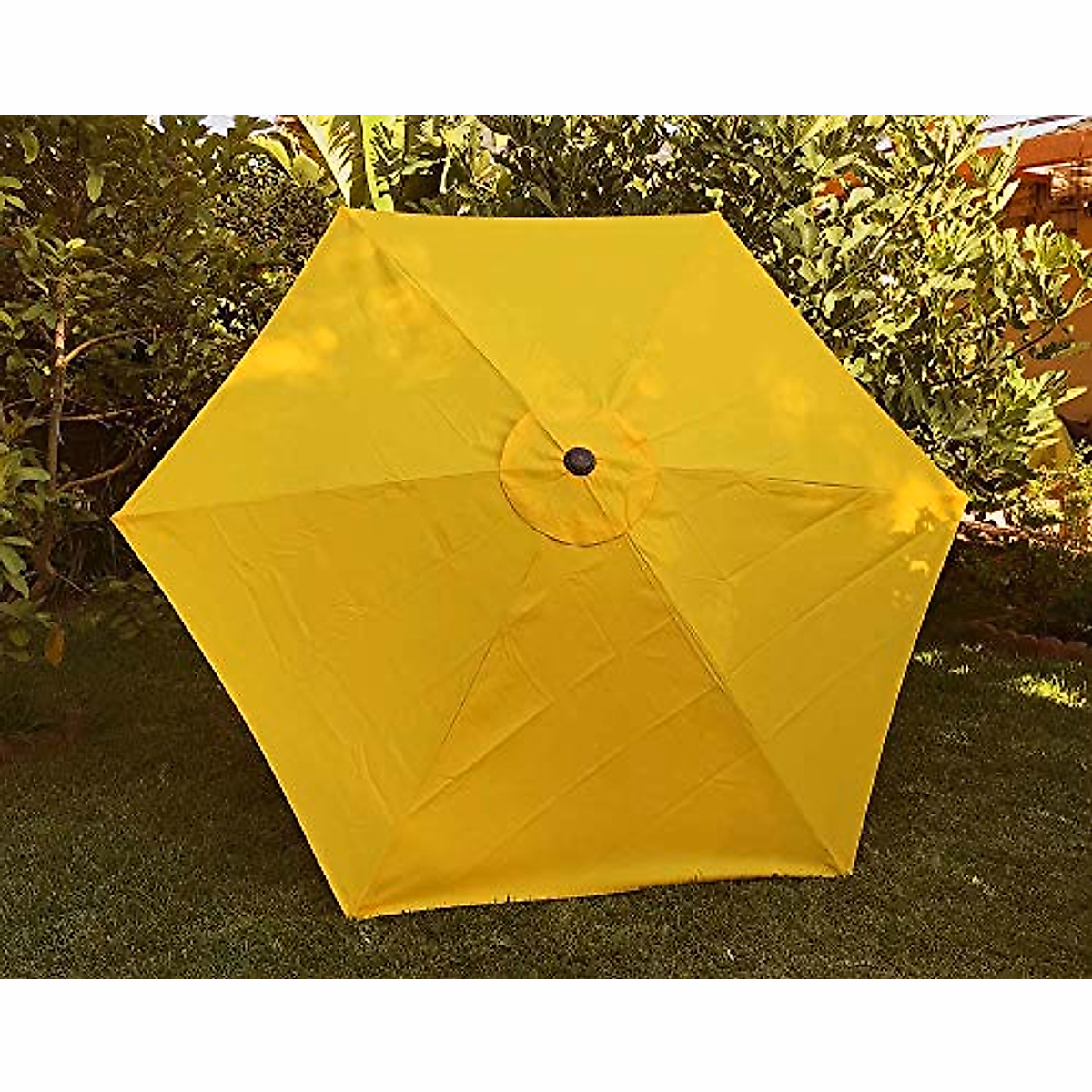 BELLRINO DECOR Replacement Yellow Strong & Thick Umbrella Canopy for 9ft 6 Ribs Yellow (Canopy Only)