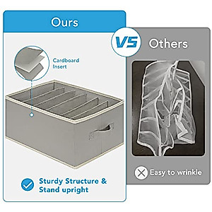 Baesyhom 3 Pack Clear Stackable Clothes Storage Bins and 3 Pack Large Size Wardrobe Clothes Organizer for Pant, Jean, Sweater with Sturdy Handle