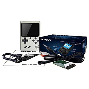 JAFATOY Retro Handheld Games Console for Kids/Adults, 168 Classic Games 8 Bit Games 3 inch Screen Video Games with AV Cable Play on TV (White)