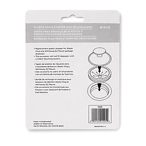 WASTE KING Moen 1025 AMC Kitchen Products EZ Mount Garbage Disposal Stopper and Splash Guard, Black