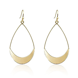 TIANHONGYAN Simple Lightweight Drop Dangle Earrings Boho Gold and Silver Teardrop Earrings for Women Jewelry Gifts (gold)