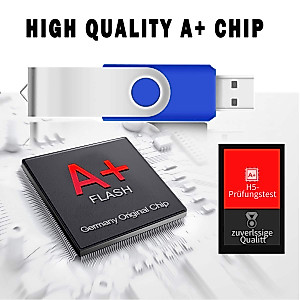 EASTBULL 2GB Flash Drive 100 Bulk USB 2.0 Fast Speed Flash Drives Pack Swivel USB Drives Pack (Blue)