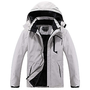MOERDENG Men's Waterproof Ski Jacket Warm Winter Snow Coat Mountain Windbreaker Hooded Raincoat