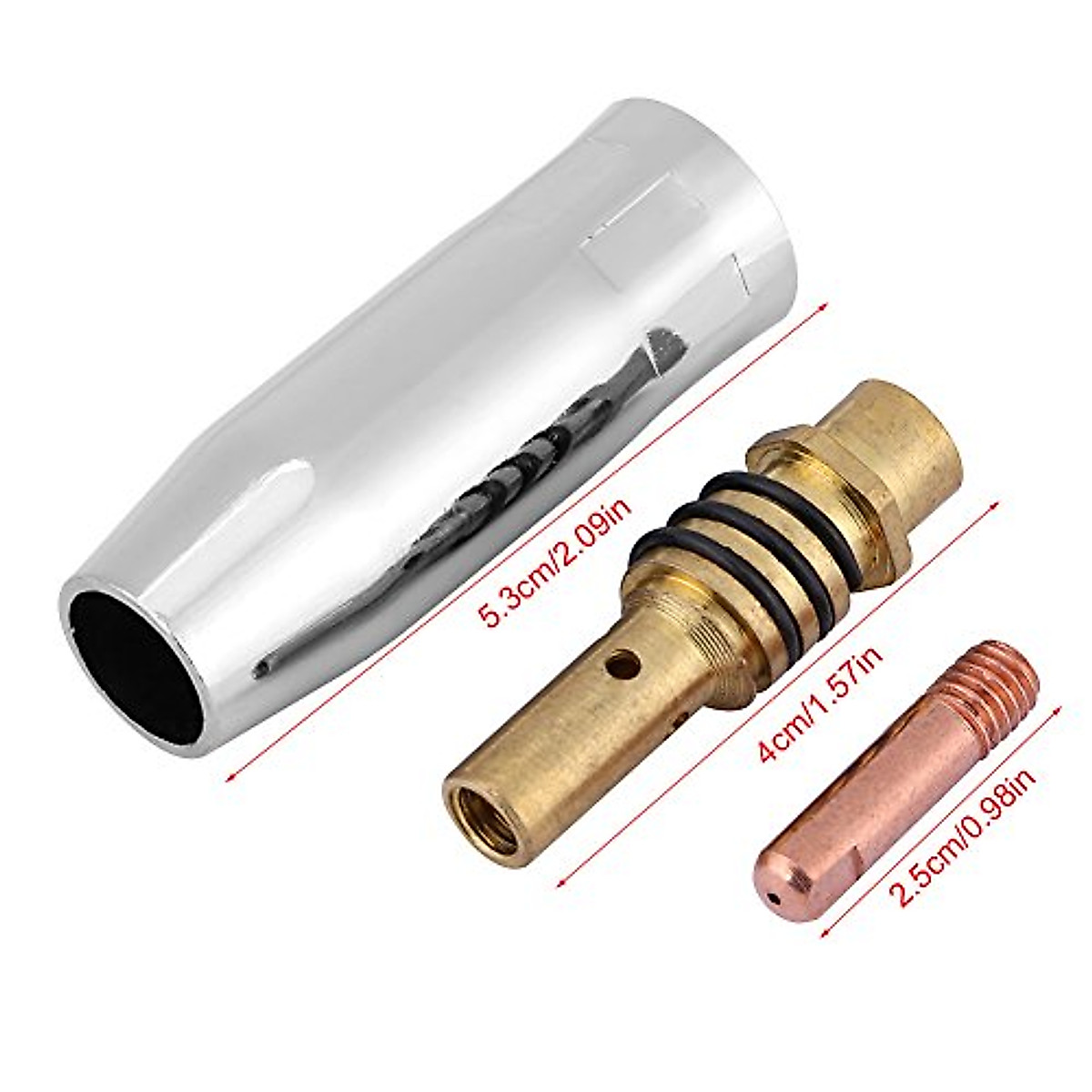 11Pcs Contact Nozzle Tip Holder, 15AK MIG Welding Torch Nozzle Contact Tips Holder Kit, Welding Torch Accessory for MB15 15AK MIG Welding Torch