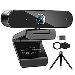 Nisheng 4K Webcam with Microphone, 4K Autofocus Web Camera with Privacy Cover and Tripod,Plug and Play,USB Webcam for Laptop PC,Pro Streaming/Video Recording/Calling Conferencing/Online Classes