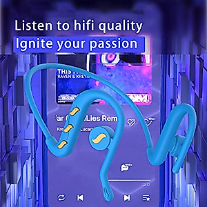 Bone Conduction Headphones Wireless Bluetooth 5.0 Open-Ear Earbuds with Built-in Mic,LED Color Lamp Headset Sweatproof Sport Headset for Running Cycling Yoga Hiking Driving Fitness Travel (Pink)