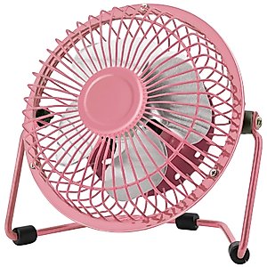 Chchmu USB Fan 4 Inch Mini USB Desk Table Fan Personal Portable Desktop Cooling Fan Powered by USB PC Netbook for Camping Home Office Outdoor Travel, Strong Wind, Pink