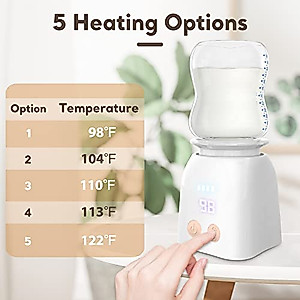 Bottle Warmer, Fast Heating Portable Bottle Warmer with 4 Adapters, Rechargeable Travel Bottle Warmer with Smart Temperature Control, Cordless Baby Bottle Warmer for Breastmilk or Formula