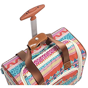 Lily Bloom Designer 15 Inch Carry On - Weekender Overnight Business Travel Luggage - Lightweight 2- Rolling Wheels Suitcase - Under Seat Rolling Bag for Women (On the Prowl)