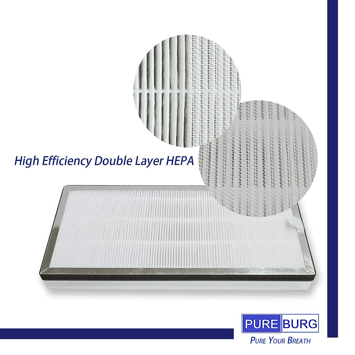 PUREBURG 2-Pack Replacement 3-IN-1 High-efficiency True HEPA Filters Compatible with Medify MA-40 MA-40W MA-40B MA-40 V2.0 Air Purifiers, Part Number ME-40