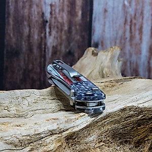 WHISKEY BENT HAT CO. Catch Pin Lock Folding Pocket Knife w/Clip Drop Point Blade Thumbstud Opening 440C Stainless Steel (Patriot, 3.75" Closed Length)