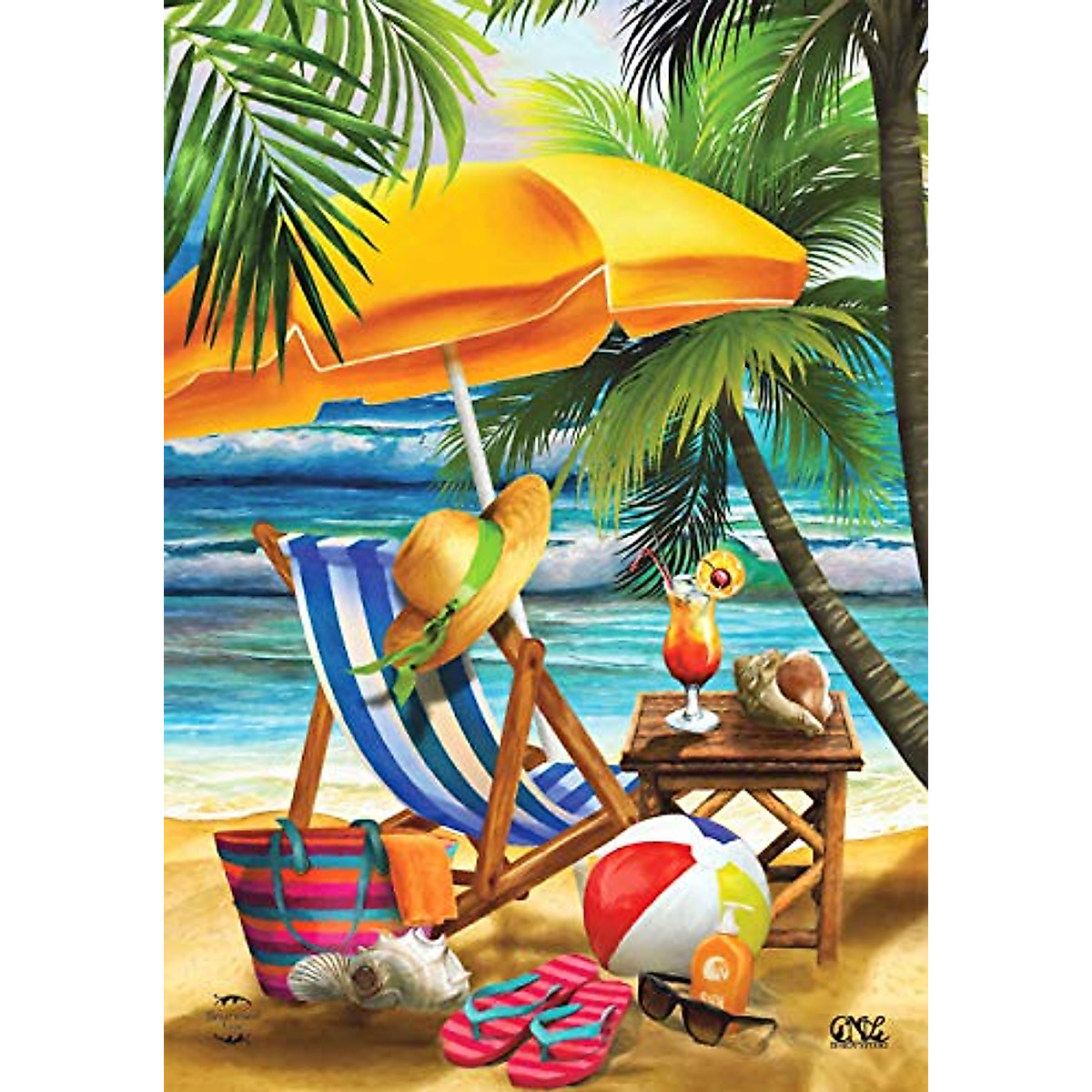Welcome To Paradise Beach Garden Flag Nautical 12.5" x 18" Briarwood Lane