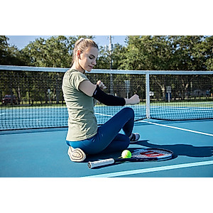 RiptGear Elbow Compression Sleeve - Elbow Brace for Men and Women - Sleeve for Tendonitis, Tennis Elbow, Golfers Elbow, Bursitis, Support Treatment for Joint Pain (Medium, Black (1 Pack))