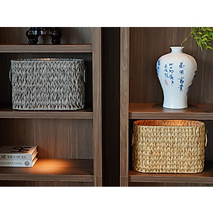 Coeusy Toilet Paper Storage,Water Hyacinth Toilet Paper Baskets Bathroom Organizer,Large Toilet Paper Holder for up to 9 Mega Rolls,Bathroom Accessories Organizer