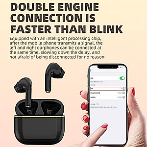 Bluetooth 5.2 Earphones,Wireless Earbuds with Wireless Charging Case,with Earhooks Headset Built-in Mic for Sport,Clear Calls,Work,Music