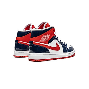 Jordan Womens WMNS Air 1 Mid DJ5984 400 Patent Leather Navy/White/Red - Size 7W