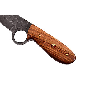 HANDCRAFT GOODS Handmade Hunting Knife with Leather Sheath Fixed Blade Bushcraft Knife1095 Carbon Steel knife-Camping knife Skinner Knife for Men