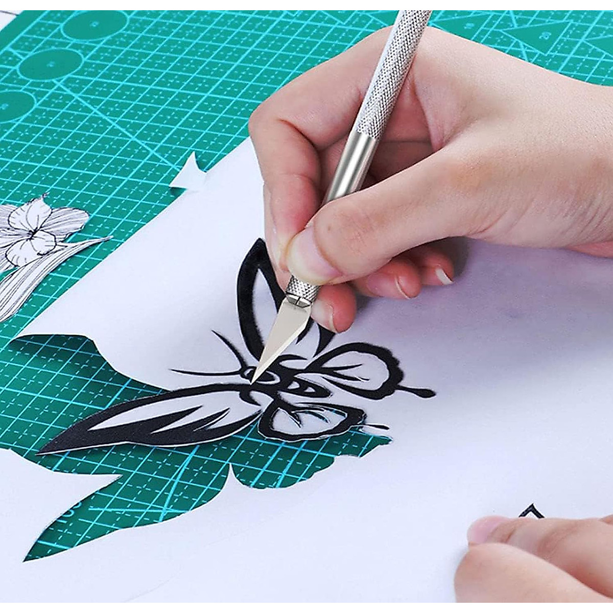 34 Pack Craft Knife, Utility Knife Box Cutters with 30 PCS Spare Exacto Knife Blades Kit for Office, Home, Paper Knife, Arts Crafts, Scrapbooking, Hobby