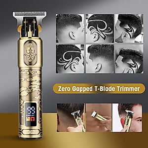 RESUXI Professional Hair Clippers for Men Hair Trimmer Set,Barber Clippers and Beard Trimmer Set Cordless Hair Cutting Grooming Haircut Kit USB Rechargeable Adjustable LED Display