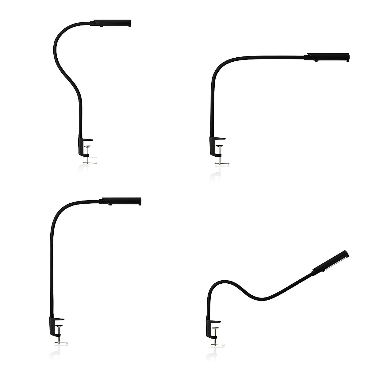 Reliable UberLight Flex 3200TL Task Light – LED Portable Desk Light with Clamp, USB Connection, 26.5” Flexible Gooseneck, 270° Rotational Head, 9 Light Settings, and up to 60,000 Hours of Use (Black)