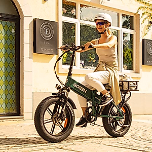 GOSEN Folding Electric Bike 750W Q3-Plus Fat Tire 20" x 4.0 Electric Bicycle for Adult- 48V 12Ah Battery- Shimano 7-Speed Commuter City E-Bike with Seat Suspension- Hydraulic Brake- UL Certified