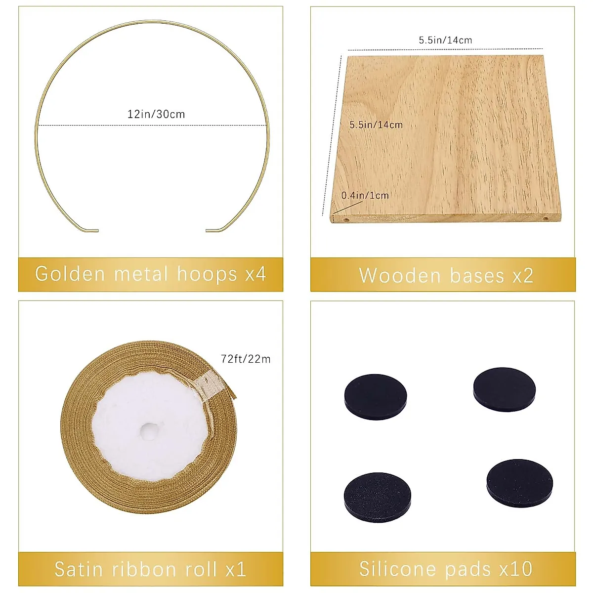 Sntieecr 2 Pack Metal Floral Hoop Centerpiece for Table, Gold Hoop Centerpiece with Stand, Floral Ring Wreath for Making Wedding Crafts, Party, Home Table Decoration