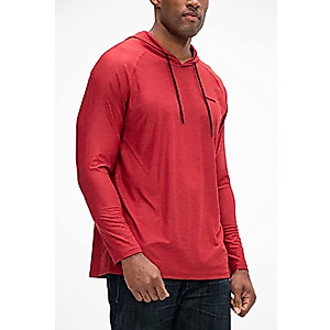 DEVOPS Men's 3 Pack Hoodie Long Sleeve Fishing Hiking Running Workout T-shirts (Small, Black/Blue/Red)