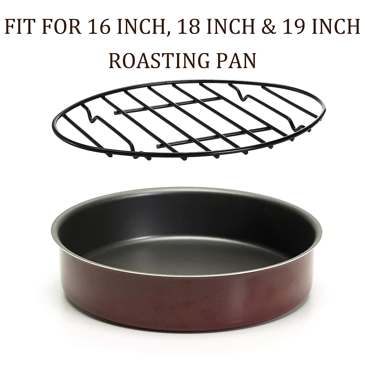 Yesland 4 Pack Oval Roasting Rack Cooling Rack with Integrated Feet, 12 x 8.5 Inch Black Non-stick Coating Iron Baking Rack for Cooking, Roasting, Drying, Grilling, PTFE Free