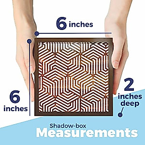 Piggy Banks for Adults, Brown Money Box for Cash Saving, Honeymoon, College, Wedding, Date Night, Vacation Fund Box, Home Decor Memory Shadow Box, 6x6x2 Inches