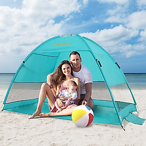 Alvantor Beach Tent Coolhut Plus Beach Umbrella Outdoor Sun Shelter Cabana Automatic Instant Pop-Up UPF 50+ Sun shade Portable Camping Fishing Hiking Canopy Easy Set Up Light Weight Windproof