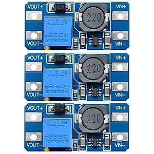 WWZMDiB MT3608 2A DC-DC Converter 2-24V to 5-28V Adjustable Boost Module (3 Pcs)