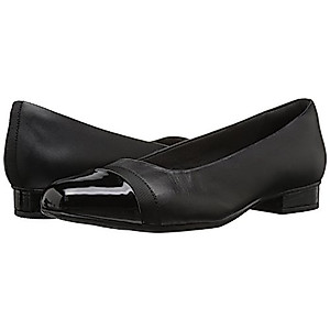 Clarks womens Juliet Monte Pump, Black Leather/Synthetic, 8.5 Wide US