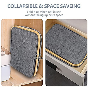 DEDU 120L Large Laundry Hamper with Lid Heavy Duty, Laundry Basket with Bamboo Handle 26.4" Tall Grey, Clothes Hamper with Lid for Bedroom, Bathroom, College Dorm or Towels Blankets Toys