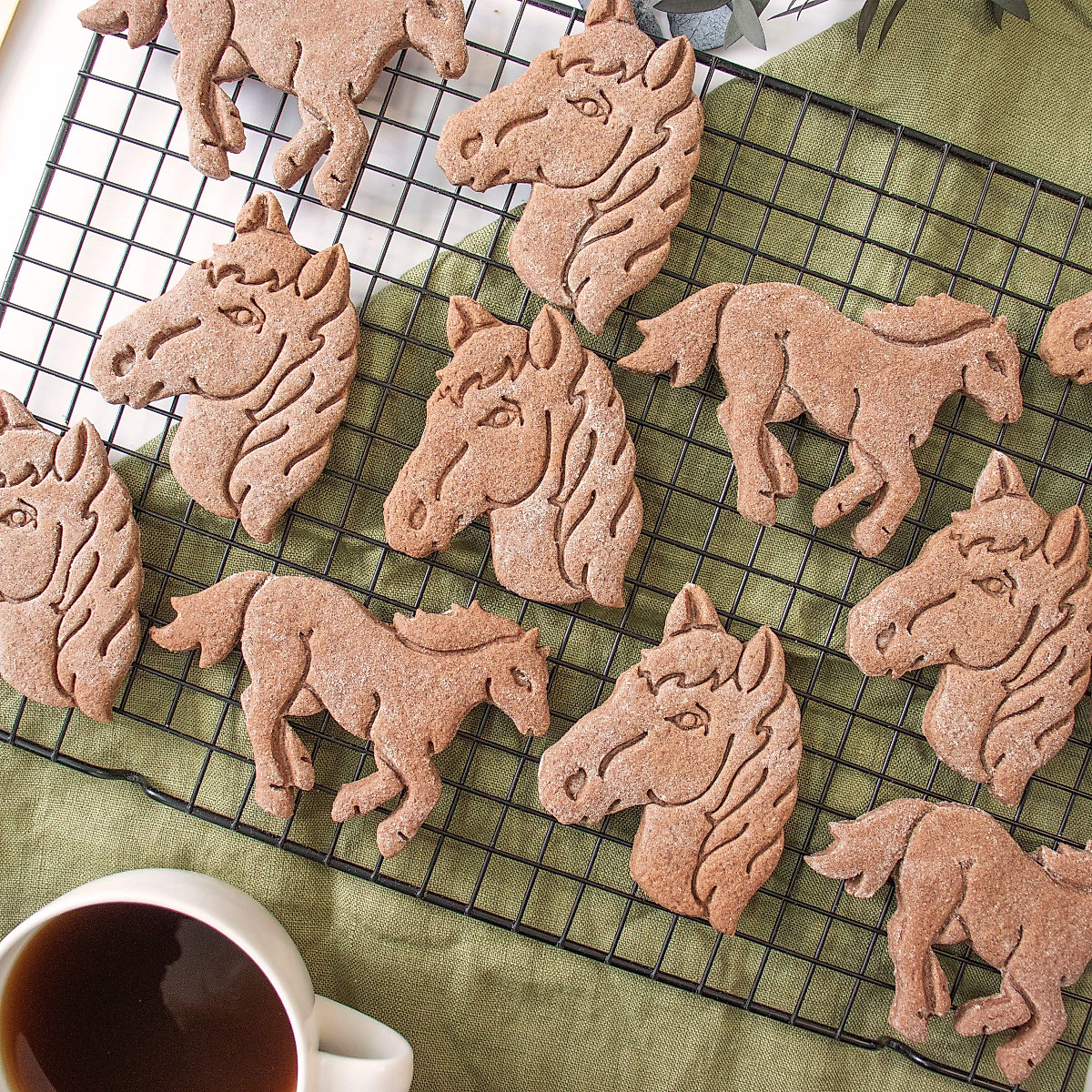 Set of 2 Horse cookie cutters (Designs: Horse Head and Horse Running), 2 pieces - Bakerlogy
