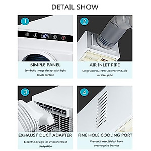 Portable Camping Air Conditioner, 4436BTU Outdoor Utility Portable Air Conditioner and Dehumidifier Low Noise (38dB) with Smart Control and Panel Control,Wire control