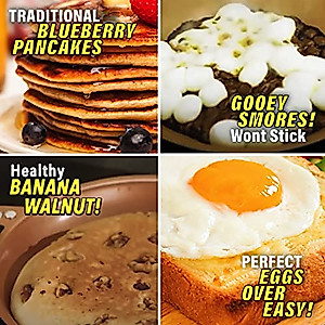 Gotham Steel Double Pan, The Perfect Pancake Maker – Nonstick Copper Easy to Flip Pan, Double Sided Frying Pan for Fluffy Pancakes, Omelets, Frittatas & More! Pancake Pan Dishwasher Safe Large