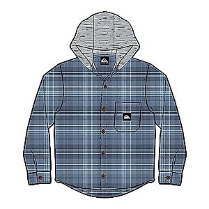Quiksilver Boy's Hoodie Button Up Woven Top, Bering SEA HALIDON Youth 233 233