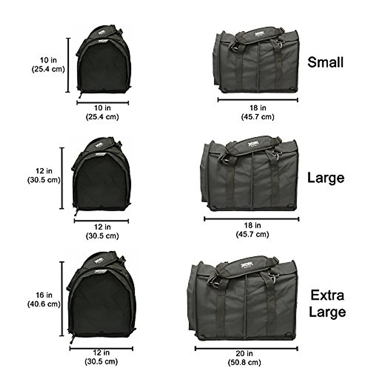 Sturdibag Extra Large Pet Carrier Flexible Height Pet Tote, Black,Size XL { 20"L x 16"H x 12"W}