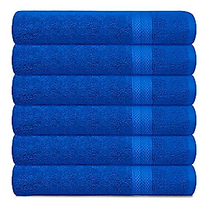 Avalon Towels Luxury Hand Towels (Pack of 6) Size 16x28 Inches - Premium Cotton, Soft and Highly Absorbent Hand Towels for Bathroom, 600 GSM Face Towels, Hotel & Spa Quality, Quick Dry (Royal Blue)