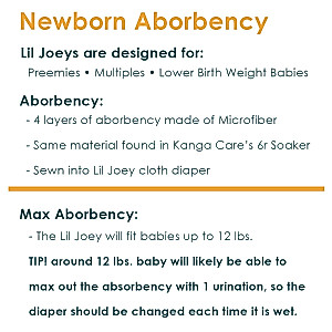 Kanga Care Lil Joey Newborn All in One AIO Cloth Diaper (2pk) Caribbean 4-12lbs