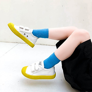 MINI PANDA Little Girl's Socks, Girls Socks Cute,girls Crew Socks 9 Pairs Pack (9 pairs-5, 9-12 Years)