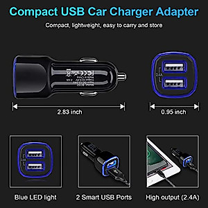 Car Charger for iPhone, 3Pack 2.4A Dual Port Fast Charge Car Lighter USB Adapter Car Plug Charger for iPhone 14 13 12 11 Pro Max 10 SE XR XS X 8 7 6,Samsung Galaxy S22 S21 S20 S10 S9 S8 S7 J7,Android