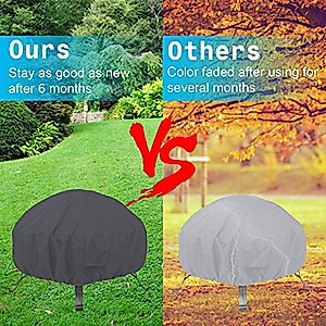 Covolo Fire Pit Cover Round Gas firepit Cover Outdoor Heavy Duty Kettle Cover Fireplace Cover Grill Cover, Durable Water Resistant, Lightweight, Eco-Friendly Furniture Cover 32x14 inch