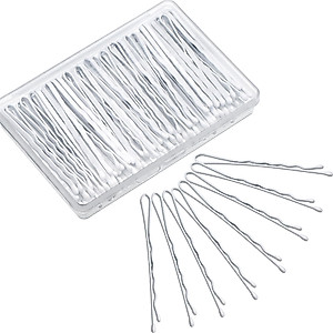 Hicarer 100 Pieces White Bobby Pins 2.2 Inch Hair Pins for Women Wave Hair Clips Bulk with Storage Box Wedding Hair Accessories for All Hair Types