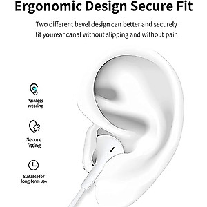 [2 Pack]Apple Earbuds with Lightning Connector [Apple MFi Certified] iPhone Headphones, (Built-in Microphone & Volume Control) Noise Canceling Earphones Compatible with iPhone 14/13/12/11/8/7/XR/XS/X