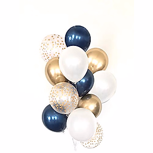Moon and Star Balloons Bouquet Navy White Gold Balloons Twinkle Little Star Baby Shower Birthday Party Decoration